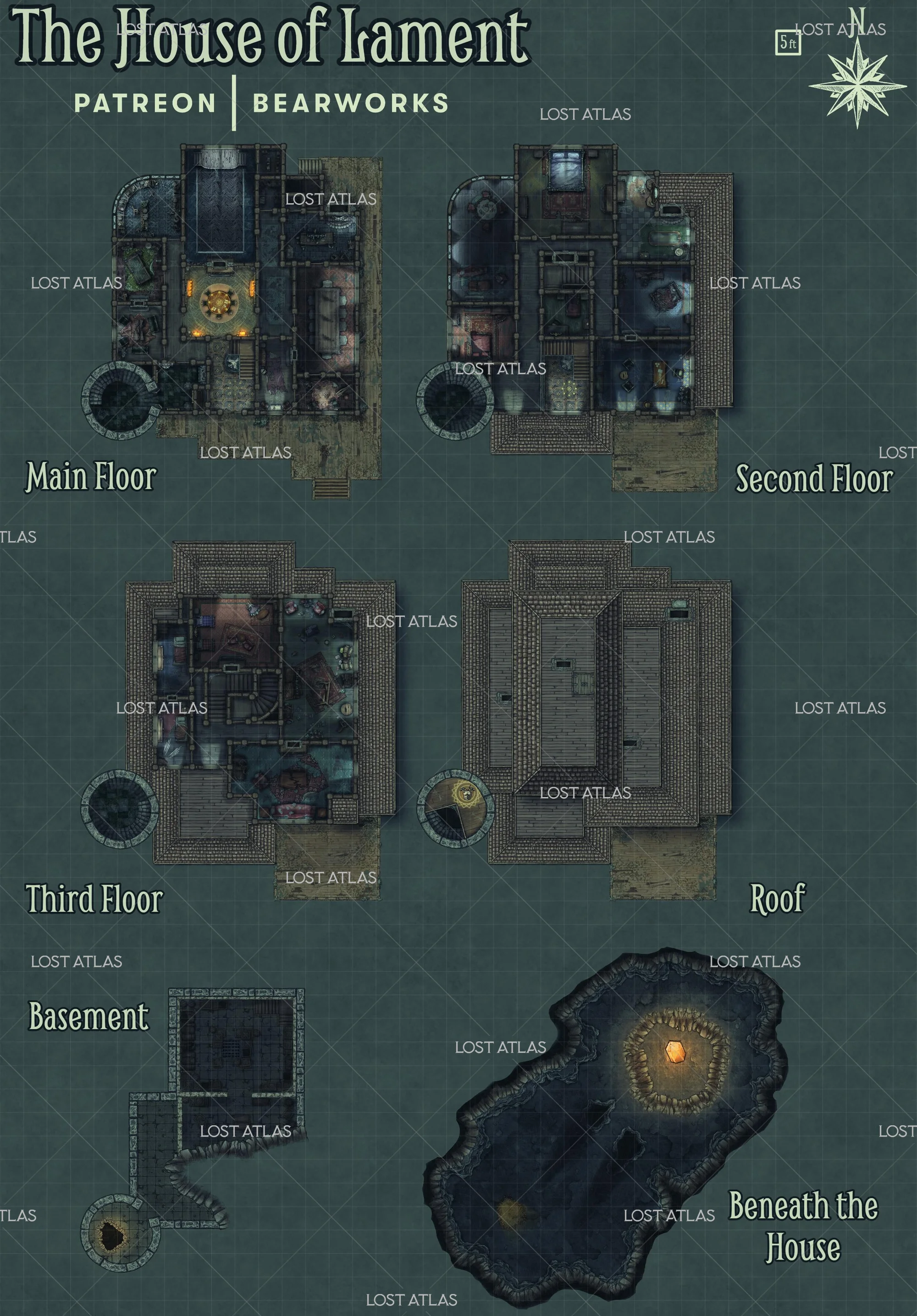 Map Haunted House Mansion