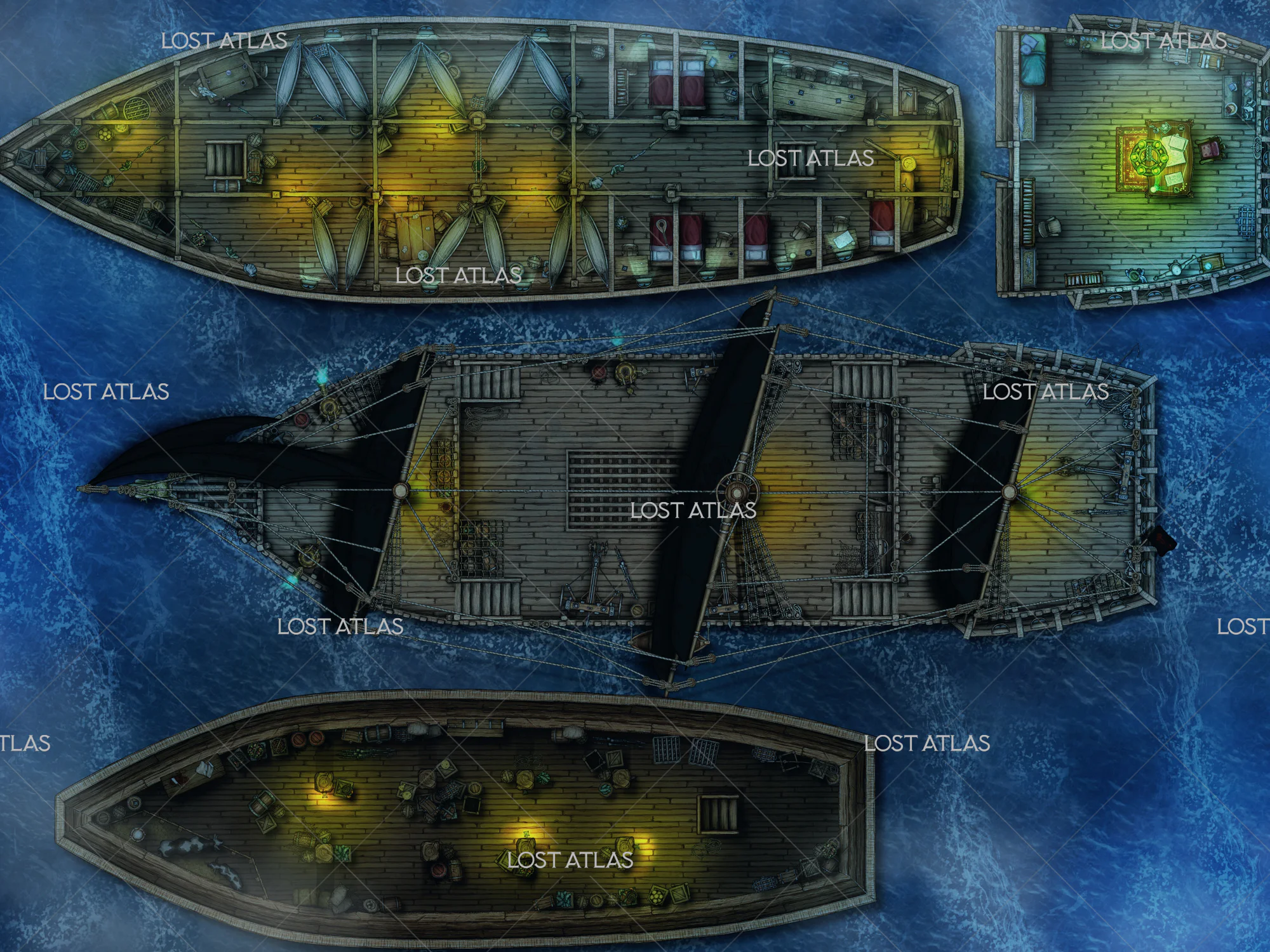 Sailing Ship Battle Map